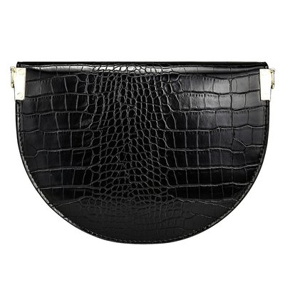 Womens Small Black Pu Leather Saddle Bag Handbags Crossbody