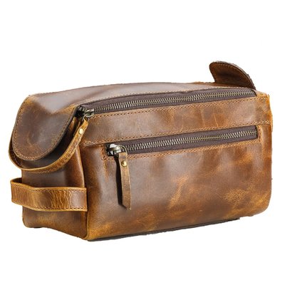 New Handmade Leather Dopp Kit Bag Man Cosmetic Bag Genuine Leather Toiletry Kit Custom Gift Leather Toiletry Bag