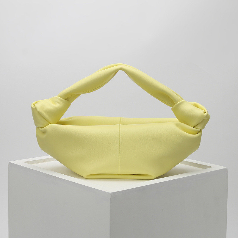 Yellow Handbags Spring Genuine Leather Dumpling Bags Factory Wholesale